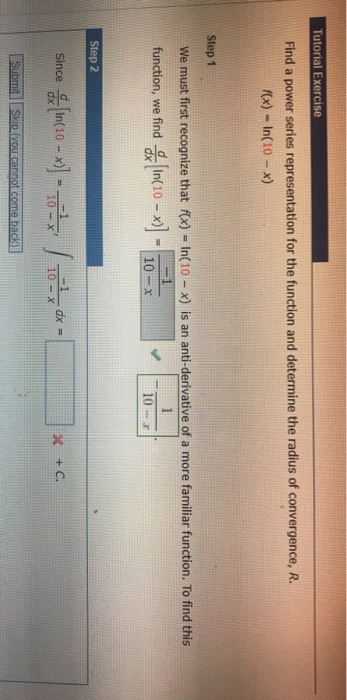 Solved Tutorial Exercise Find a power series representation | Chegg.com