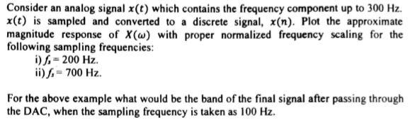 Solved Consider an analog signal x(t) which contains the | Chegg.com