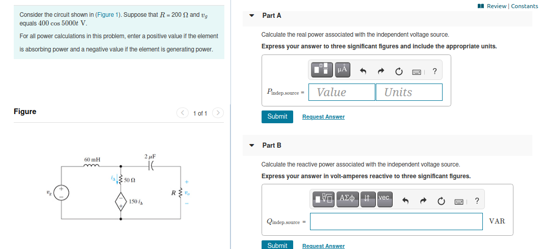 Solved Review Constants Part A Consider the circuit shown in | Chegg.com