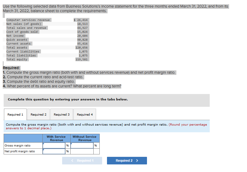 Solved Use the following selected data from Business | Chegg.com