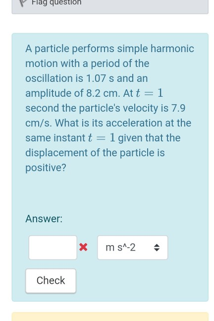 Solved rriag question A particle performs simple harmonic | Chegg.com
