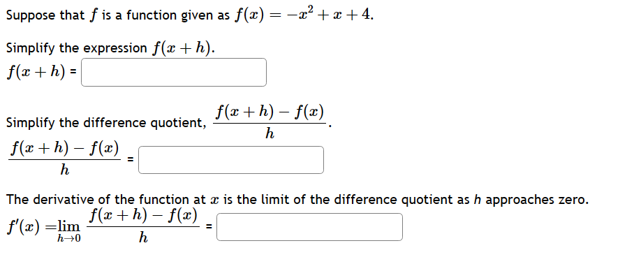 Solved If F X 6 5x−5x2 Use The Definition Of The