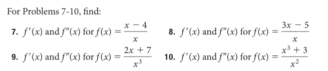 Solved For Problems 7 10 ﻿find F X ﻿and F X ﻿for