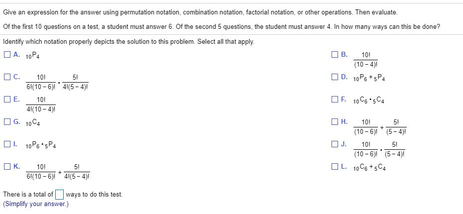 Solved Give an expression for the answer using permutation | Chegg.com