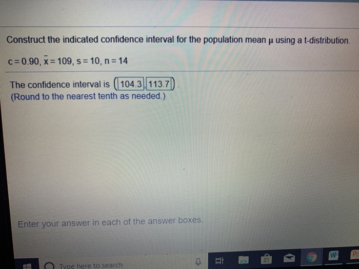 Solved Construct the confidence interval for the population | Chegg.com