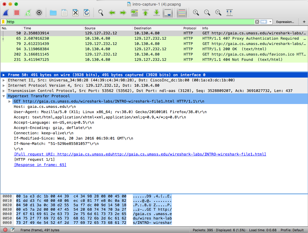 Select the first http message shown in the | Chegg.com