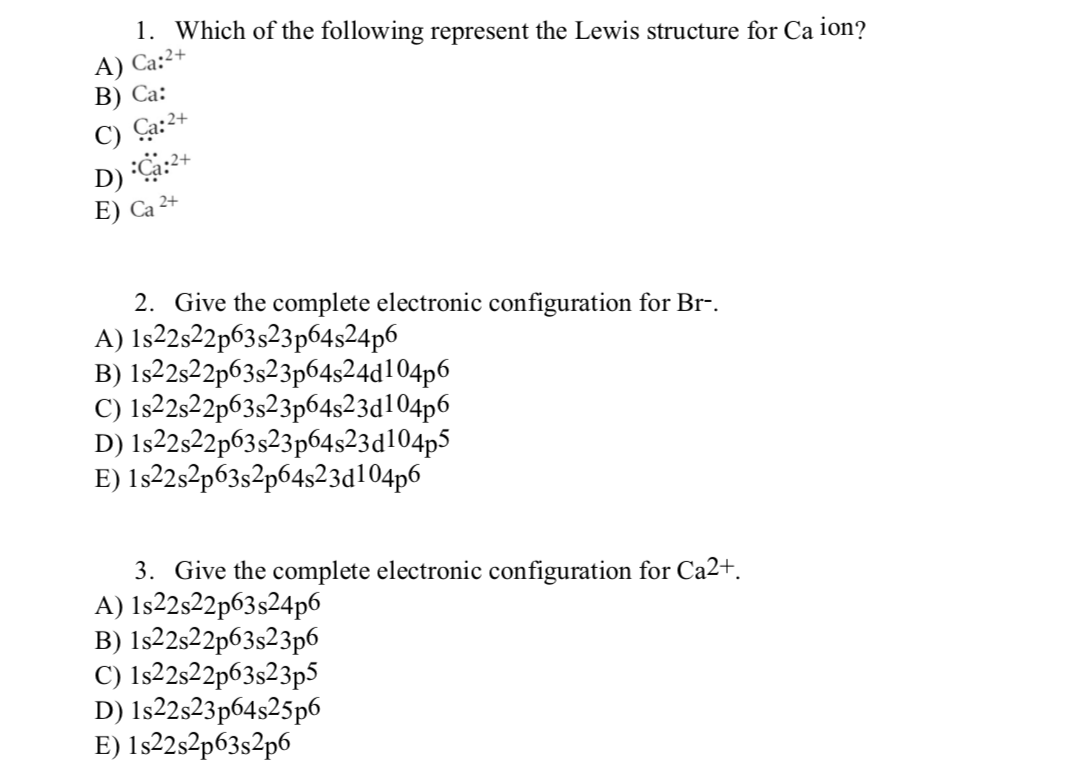 Solved 1. Which of the following represent the Lewis | Chegg.com