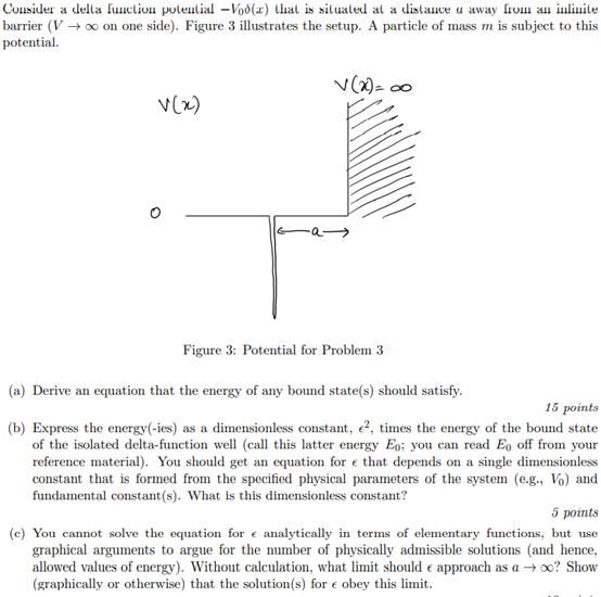 Solved Consider a delta function potential - Vod(s) that is | Chegg.com