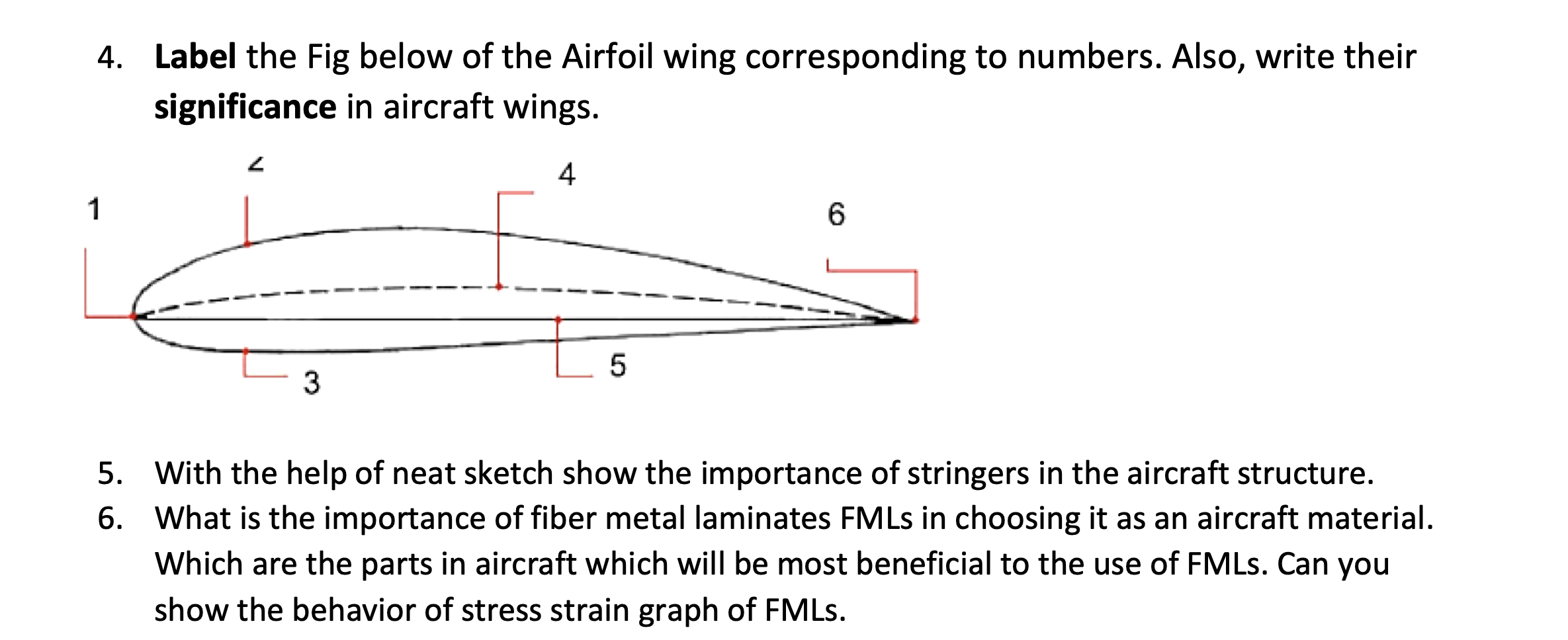 Solved 4. Label the Fig below of the Airfoil wing | Chegg.com