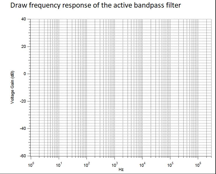 Design an active band pass filter using circuit shown | Chegg.com