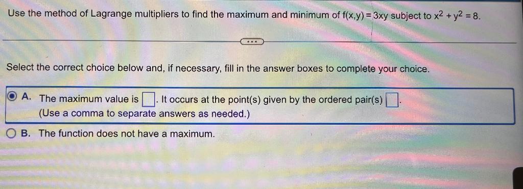 Solved Use the method of Lagrange multipliers to find the | Chegg.com