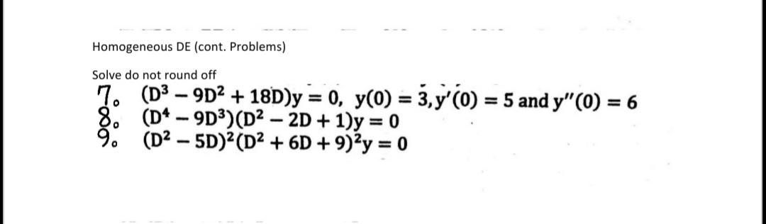 Solved Homogeneous DE (cont. Problems) Solve do not round | Chegg.com