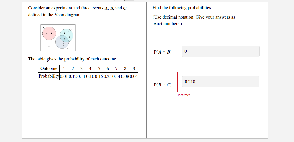 Solved Consider an experiment and three events A,B, and C | Chegg.com