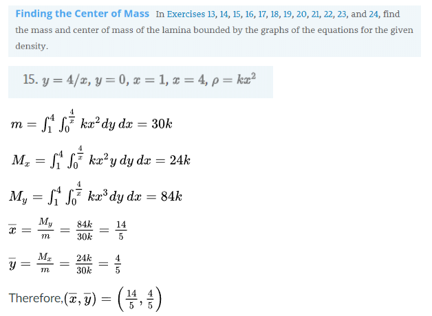 Solved Finding the Center of Mass In Exercises 13, 14, 15, | Chegg.com