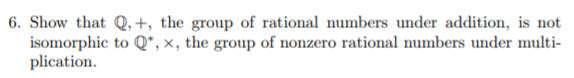 Solved 6. Show that Q , +, the group of rational numbers | Chegg.com