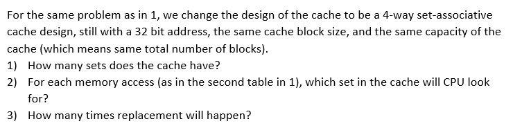 Solved For a direct-mapped cache design with a 32-bit | Chegg.com