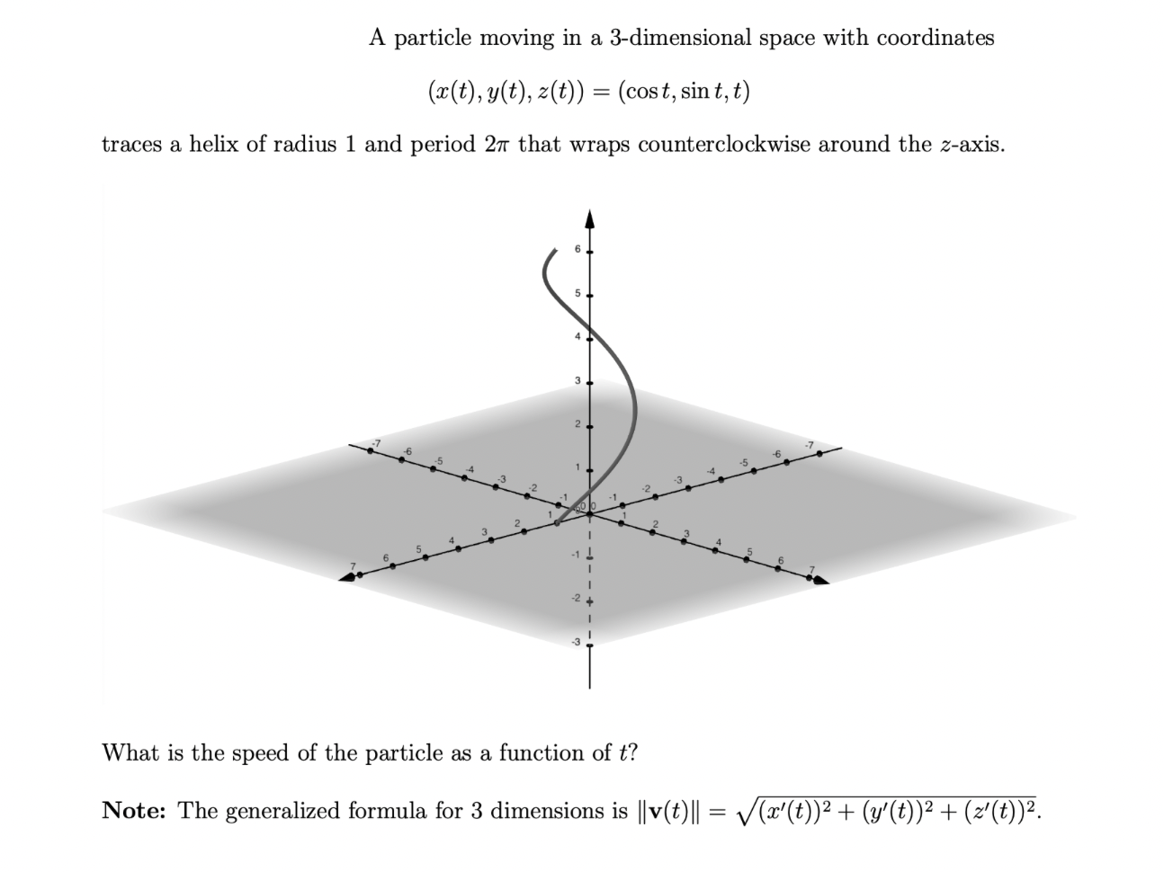 Solved A particle moving in a 3-dimensional space with | Chegg.com