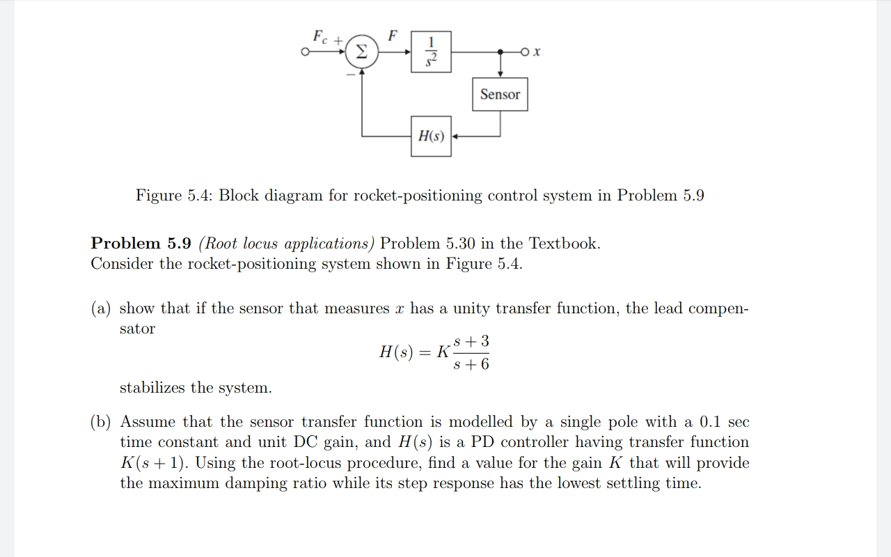 Solved F. F 1 X Sensor HS) Figure 5.4: Block diagram for | Chegg.com