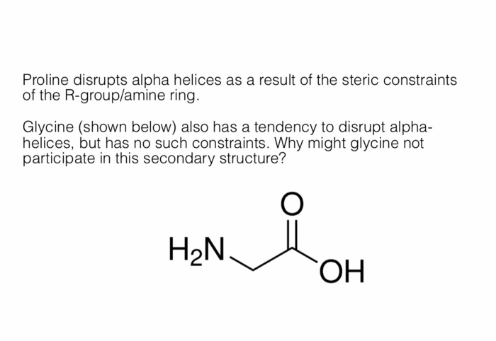 Solved Proline disrupts alpha helices as a result of the | Chegg.com