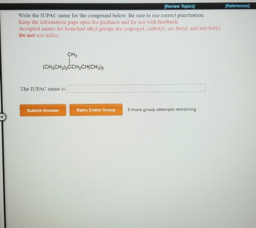 Solved [Review Topics] References] Write the IUPAC name for | Chegg.com