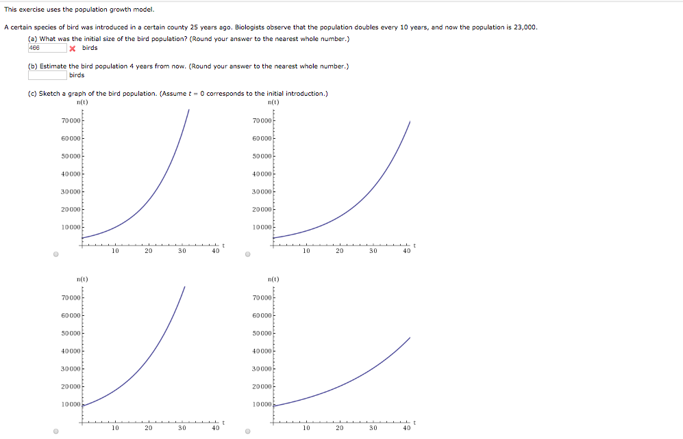 Solved This exercise uses the population growth model. A | Chegg.com