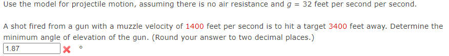 Solved Use the model for projectile motion, assuming there | Chegg.com