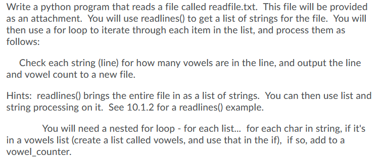 Solved Write a python program that reads a file called | Chegg.com