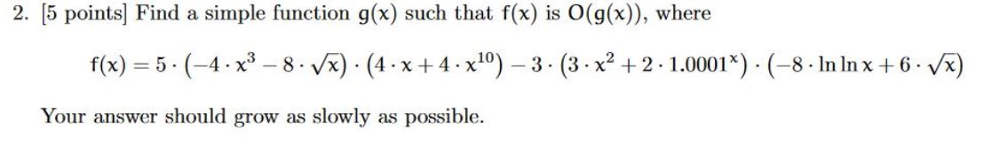 Solved [5 points] Use the definition of big-O notation to | Chegg.com
