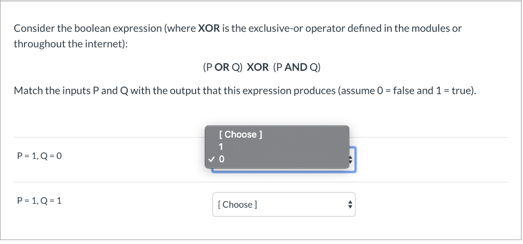 Solved Consider the boolean expression (where XOR is the | Chegg.com