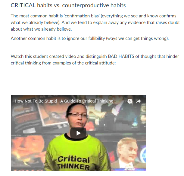 Solved CRITICAL habits vs. counterproductive habits The most | Chegg.com