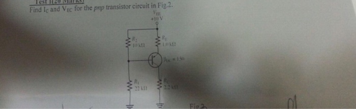 Solved Find I_C and V_EC for the pnp transistor circuit in | Chegg.com