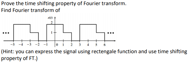Solved Prove the time shifting property of Fourier | Chegg.com
