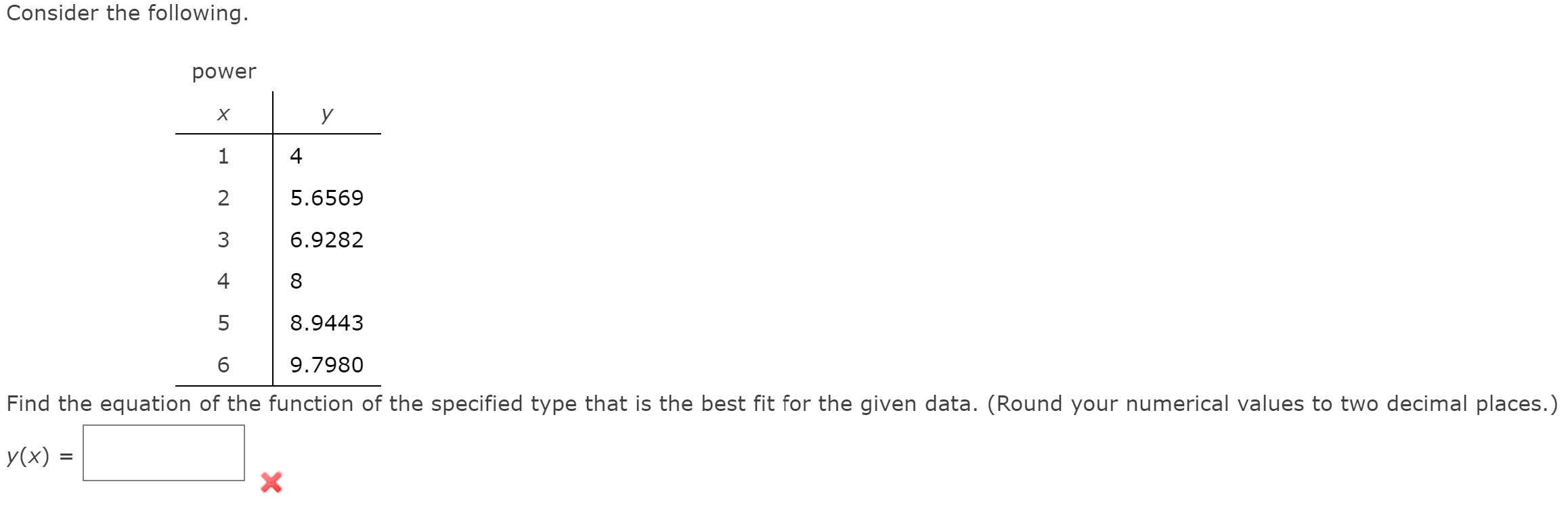 Solved Consider the following.x | Chegg.com