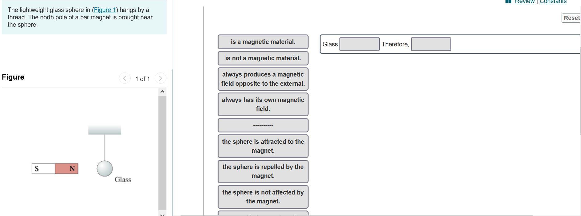 Solved Review Constants The lightweight glass sphere in | Chegg.com