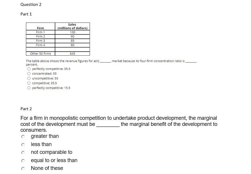 Solved Question 2 Part 1 Firm Firm 1 Firm 2 Firm 3 Firm 4 | Chegg.com Solved Question 2 Part 1 Firm Firm 1 Firm 2 Firm 3 Firm 4 | Chegg.com