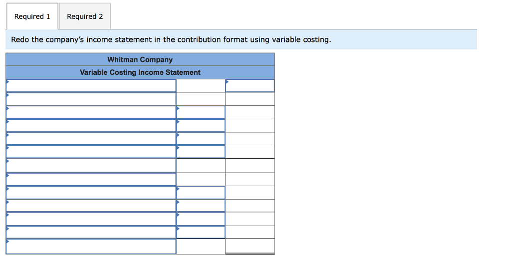 Solved Exercise 6-12 Variable Costing Income Statement; | Chegg.com
