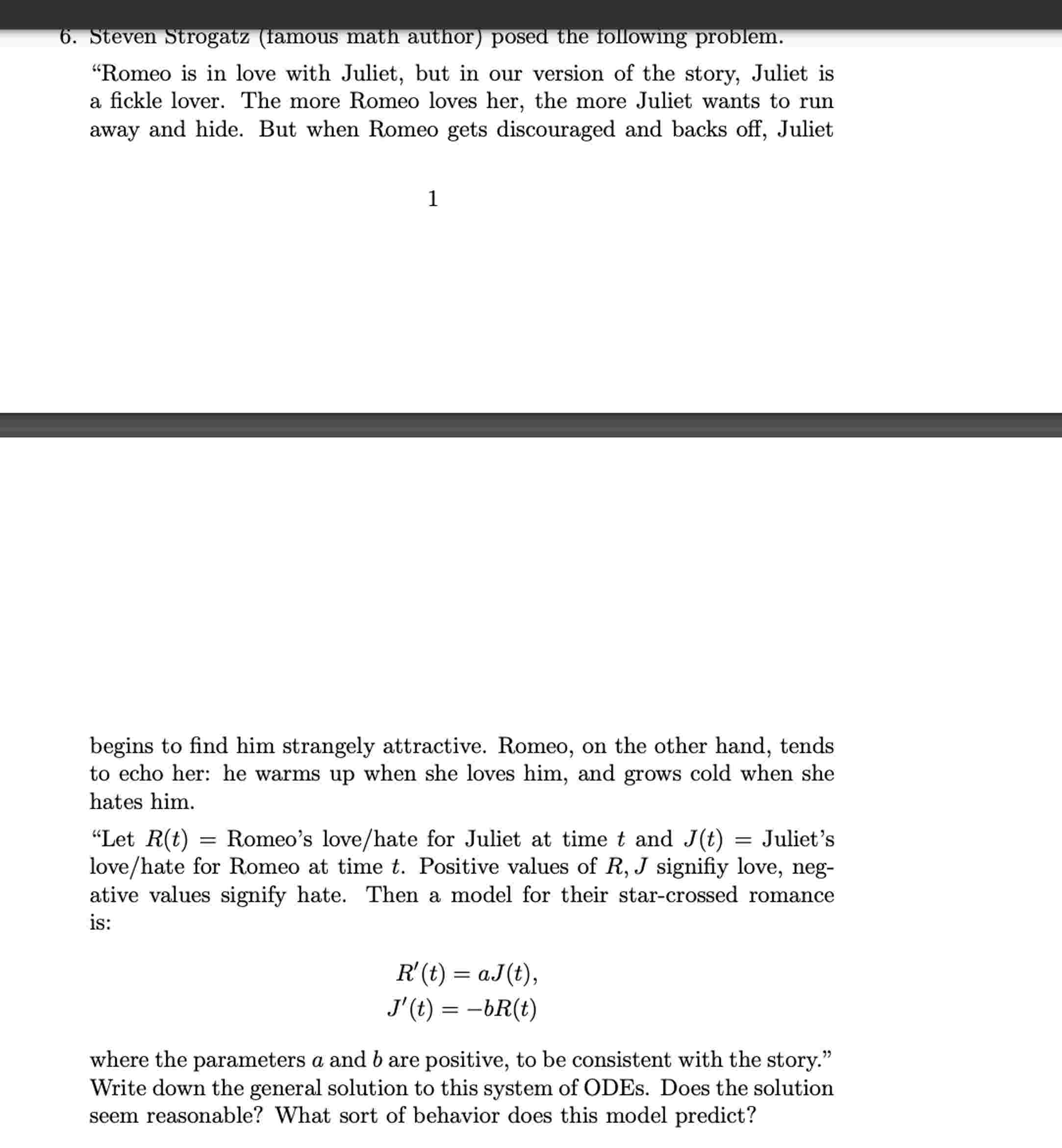 Solved 6. ﻿Steven Strogatz (famous math author) ﻿posed the | Chegg.com