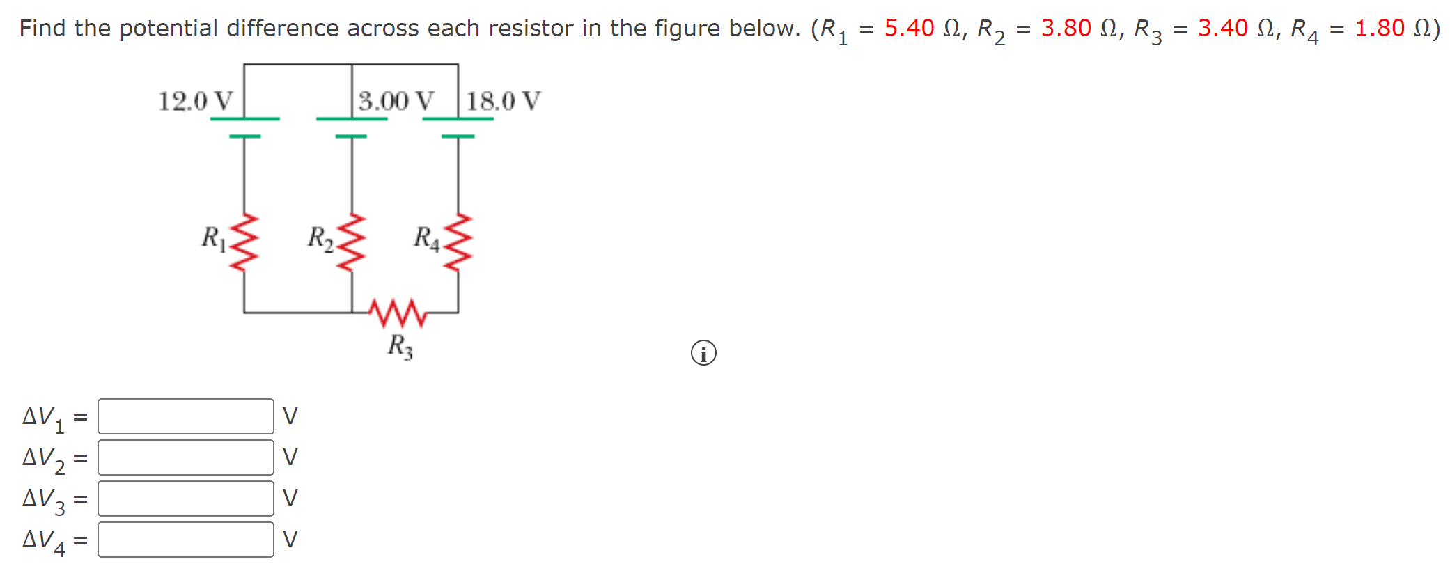 Solved Find the potential difference across each resistor in | Chegg.com