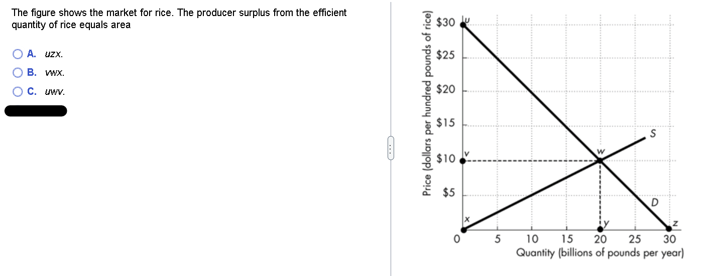 Solved The figure shows the market for rice. The producer | Chegg.com
