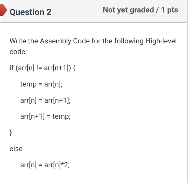 Solved Write the Assembly Code for the following High-level | Chegg.com