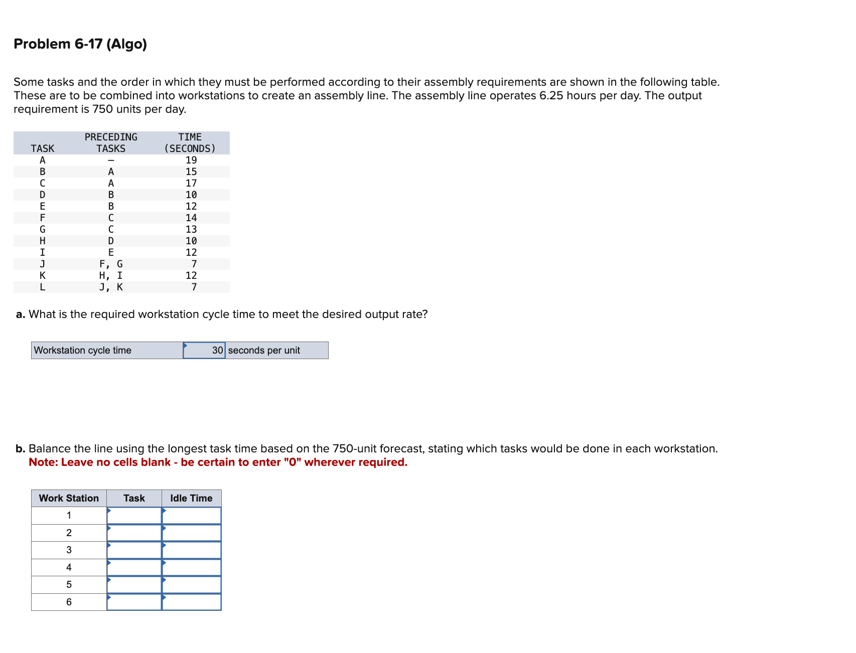 Solved Problem 6-17 (Algo) ﻿c. ﻿What is the efficiency of | Chegg.com