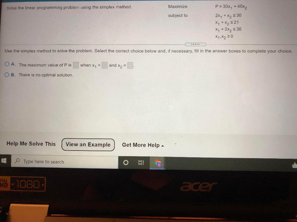 Solved Solve the linear programming problem using the | Chegg.com