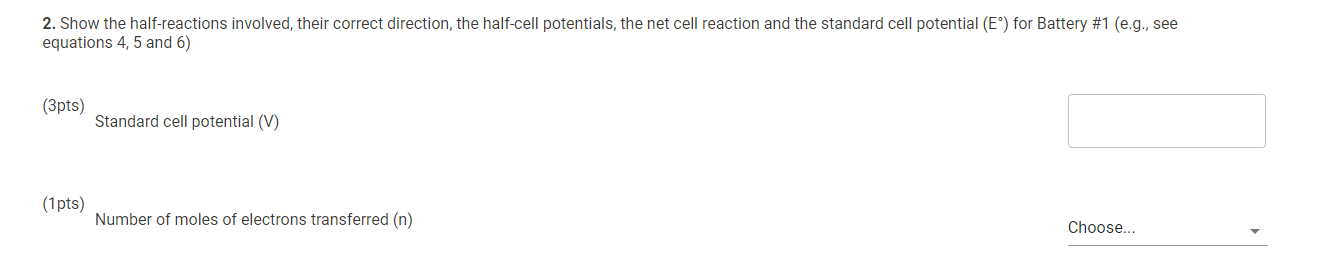 Solved Part I Data Summary (1pt) Battery #1: Anode | Chegg.com