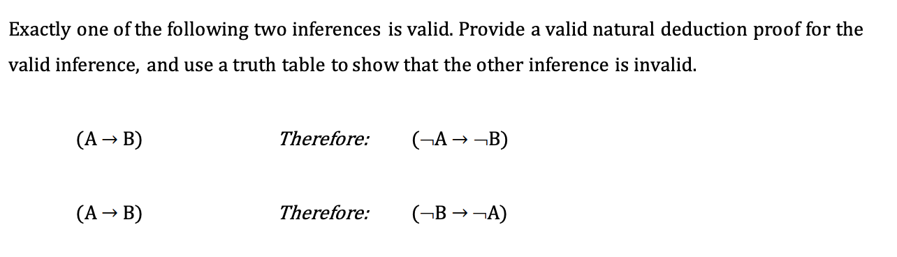 Solved Exactly one of the following two inferences is valid. | Chegg.com