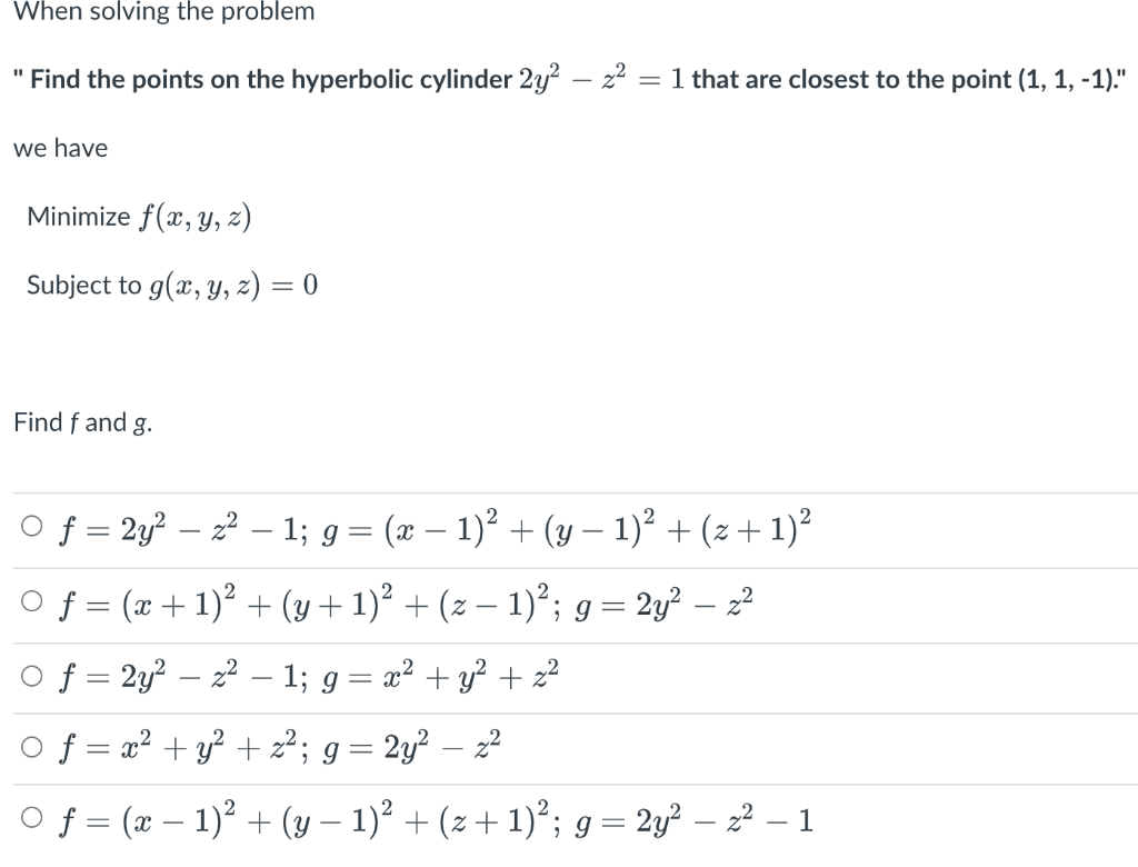 Solved When solving the problem " Find the points on the | Chegg.com