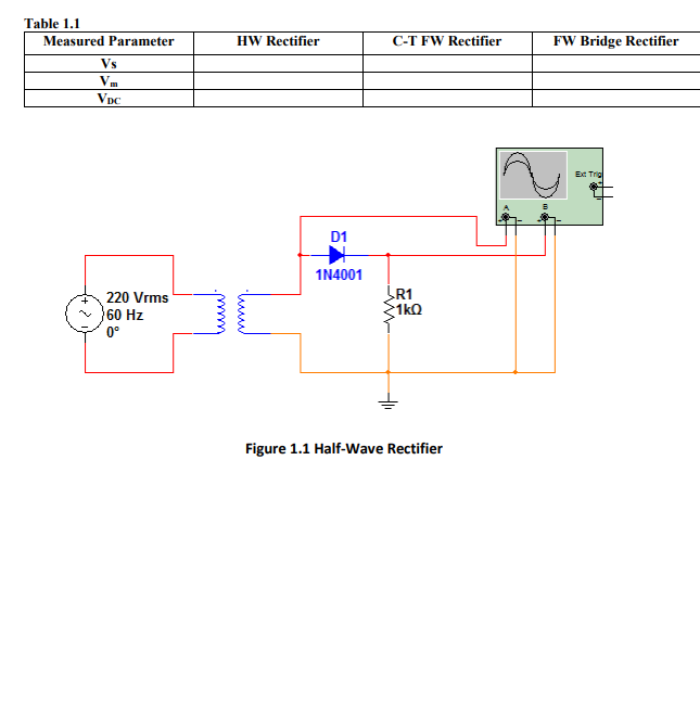 Solved HW Rectifier C-TFW Rectifier FW Bridge Rectifier | Chegg.com