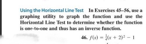 Solved Using the Horizontal Line Test In Exercises 45-56, | Chegg.com
