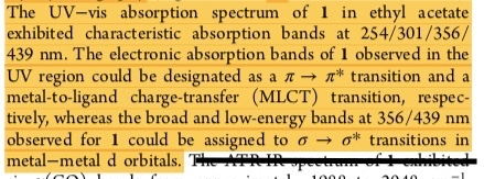 Solved The UV-vis absorption spectrum of 1 in ethyl acetate | Chegg.com