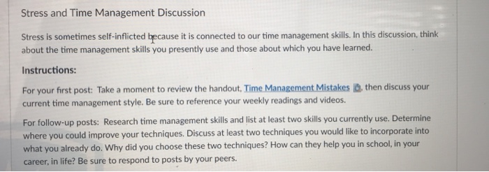 Solved 10 Most Common Time Management Mistakes Failing to | Chegg.com
