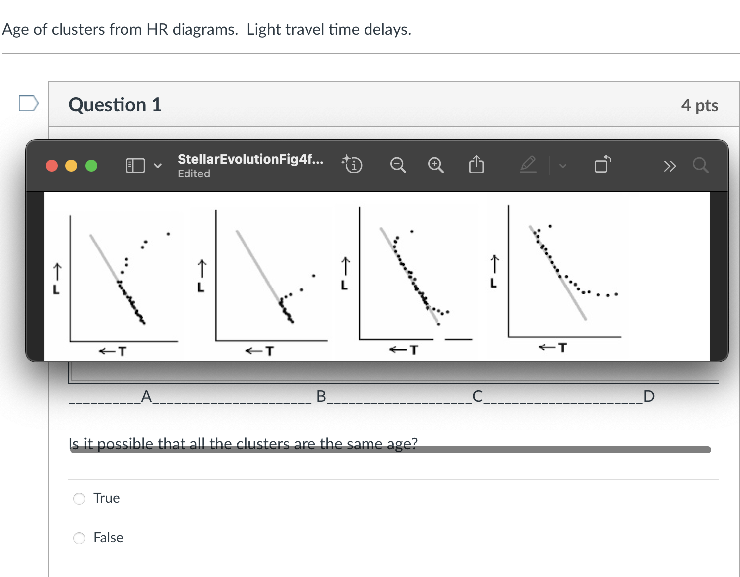 Solved Age of clusters from HR diagrams. Light travel time | Chegg.com
